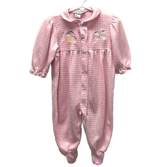 babygro | One Pieces | Vintage Babygro Pink Footed Sleeper With Snaps ...